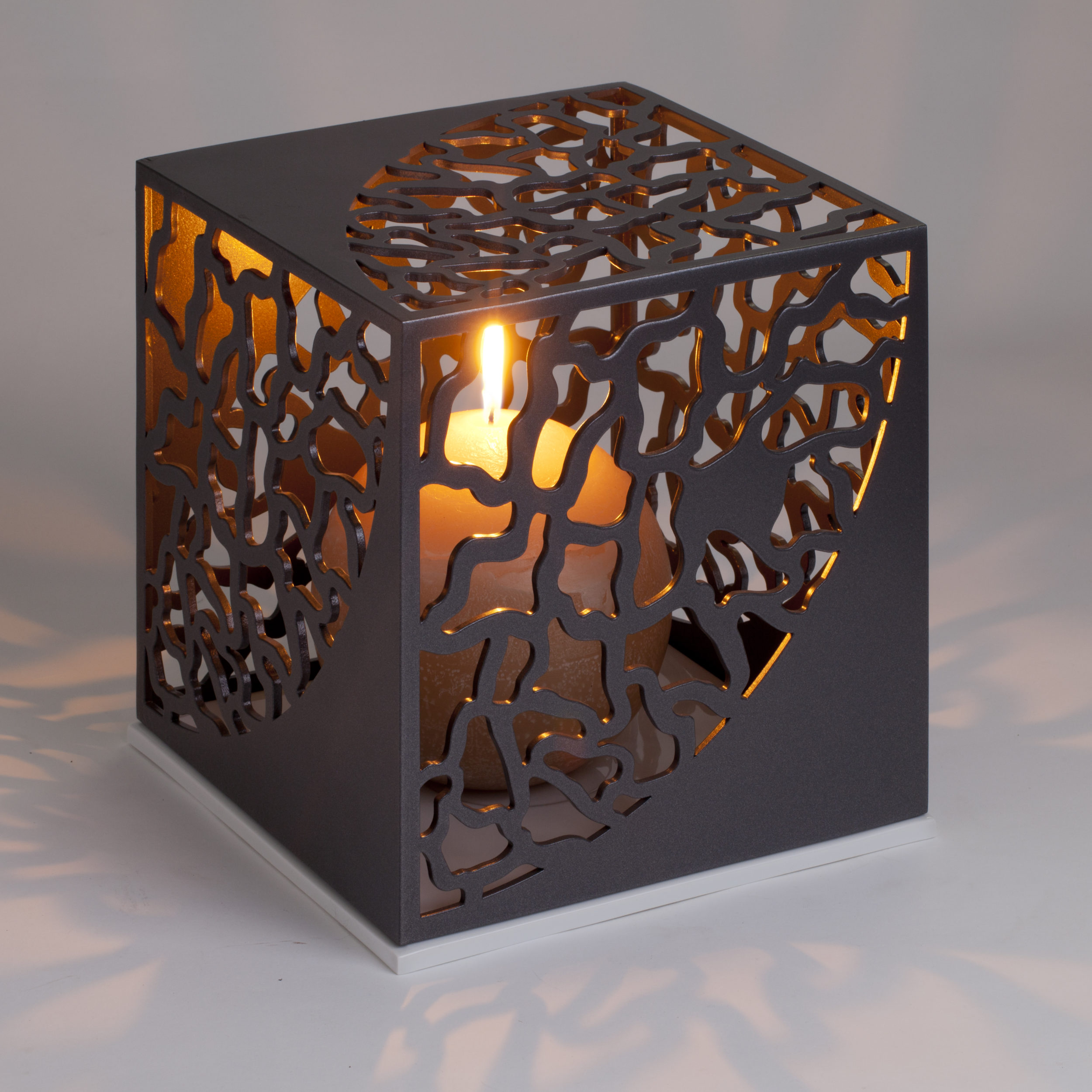 Photophore métal et porcelaine - Atmos'Fer